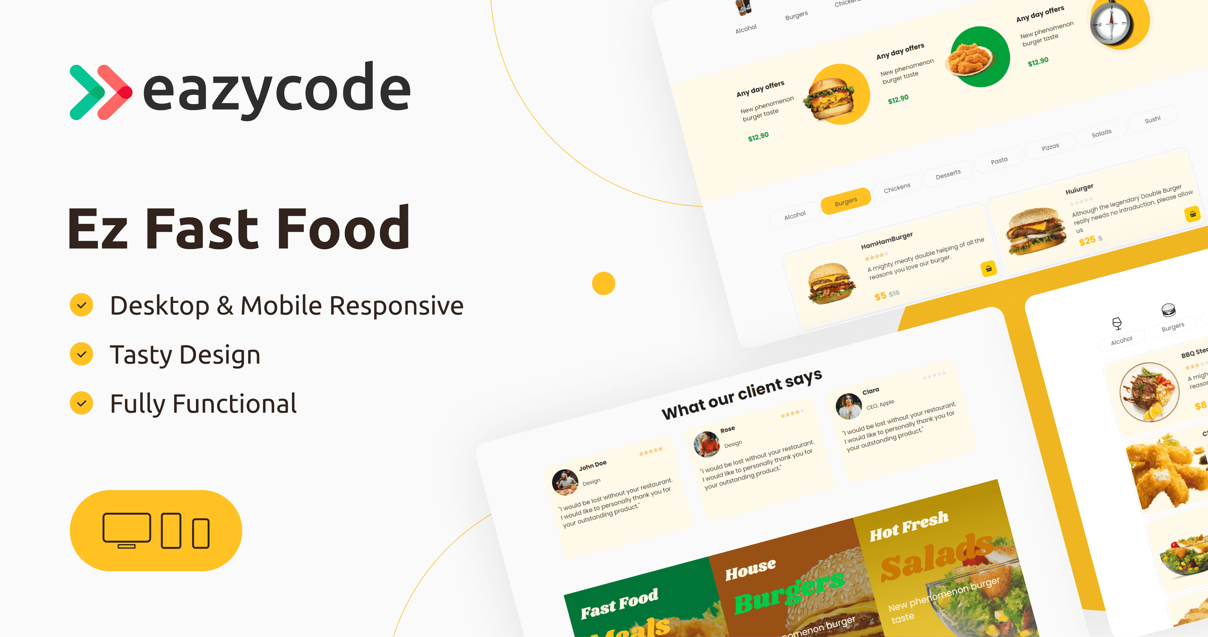 Ez Fast Food - Restaurant template - NoCode Bubble.io Template by EazyCode - NoCode Agency